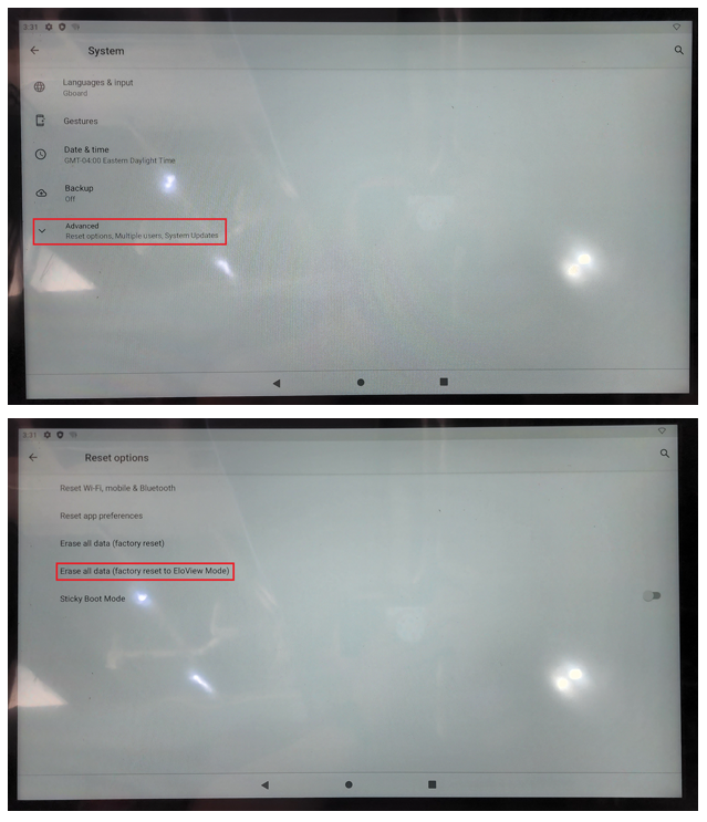 Factory Reset v4 Elo from Android Settings – Tapin2 Knowledge Base