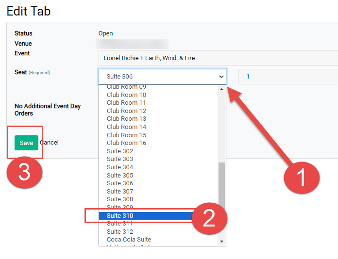 How to update a seat/suite on a tab – Tapin2 Knowledge Base