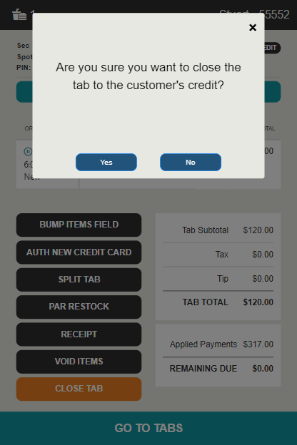 How to Apply Credits to an Open tab on the OrderTaker app – Tapin2 ...