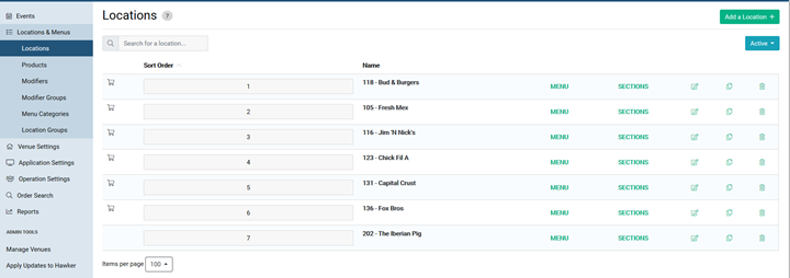 Locations & Menus – Tapin2 Knowledge Base
