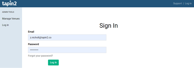 Logging in to the Admin Portal – Tapin2 Knowledge Base