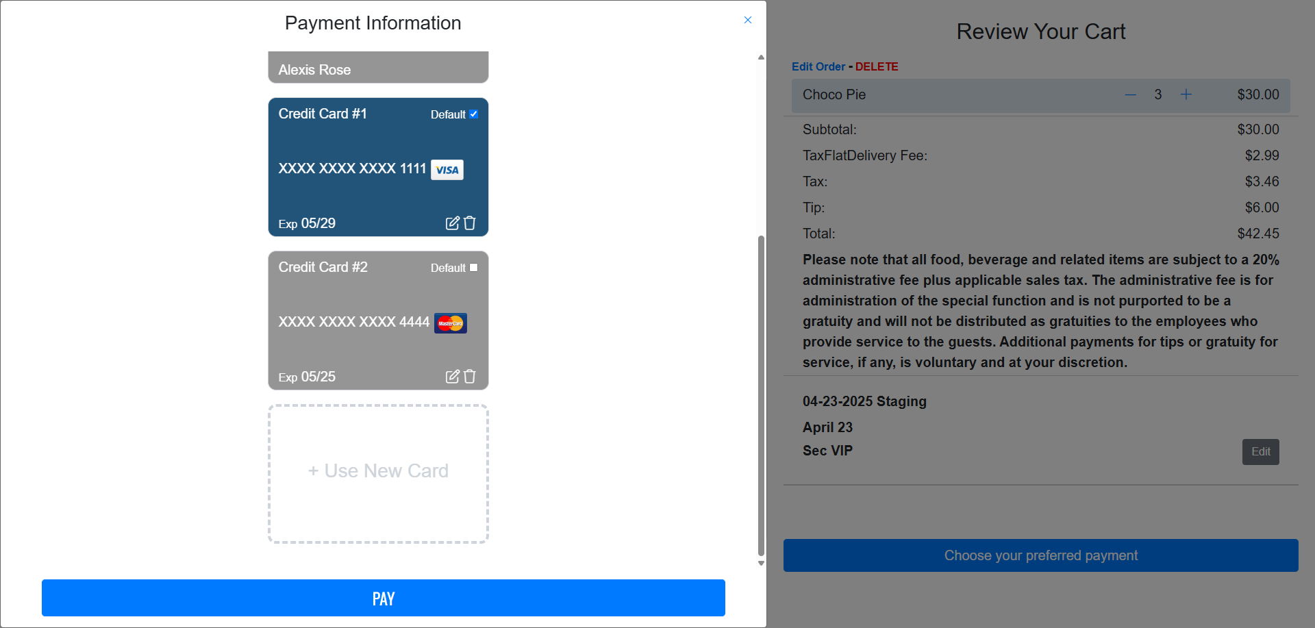 How to use a saved Payment method – Tapin2 Knowledge Base