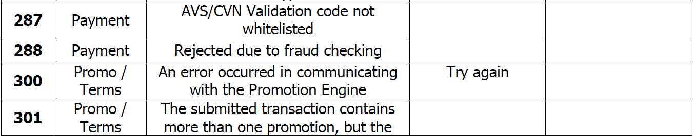 FreedomPay Error Codes – Tapin2 Knowledge Base