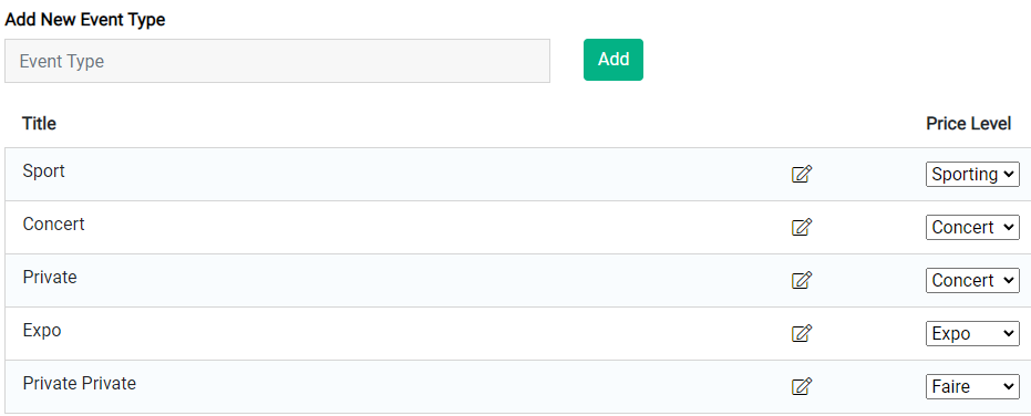 How to setup Event Types and Price Levels – Tapin2 Knowledge Base